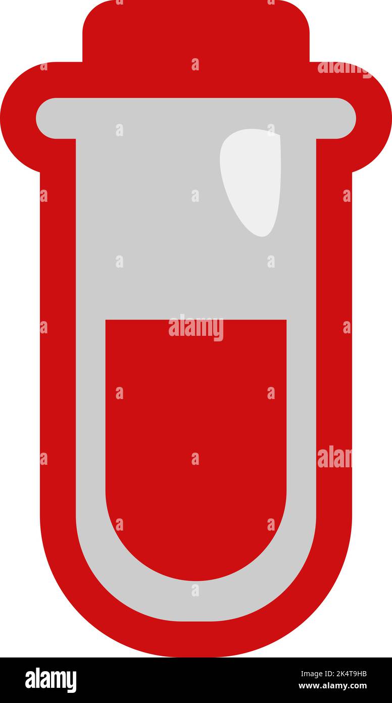 Blood in medical container, illustration, vector on a white background ...