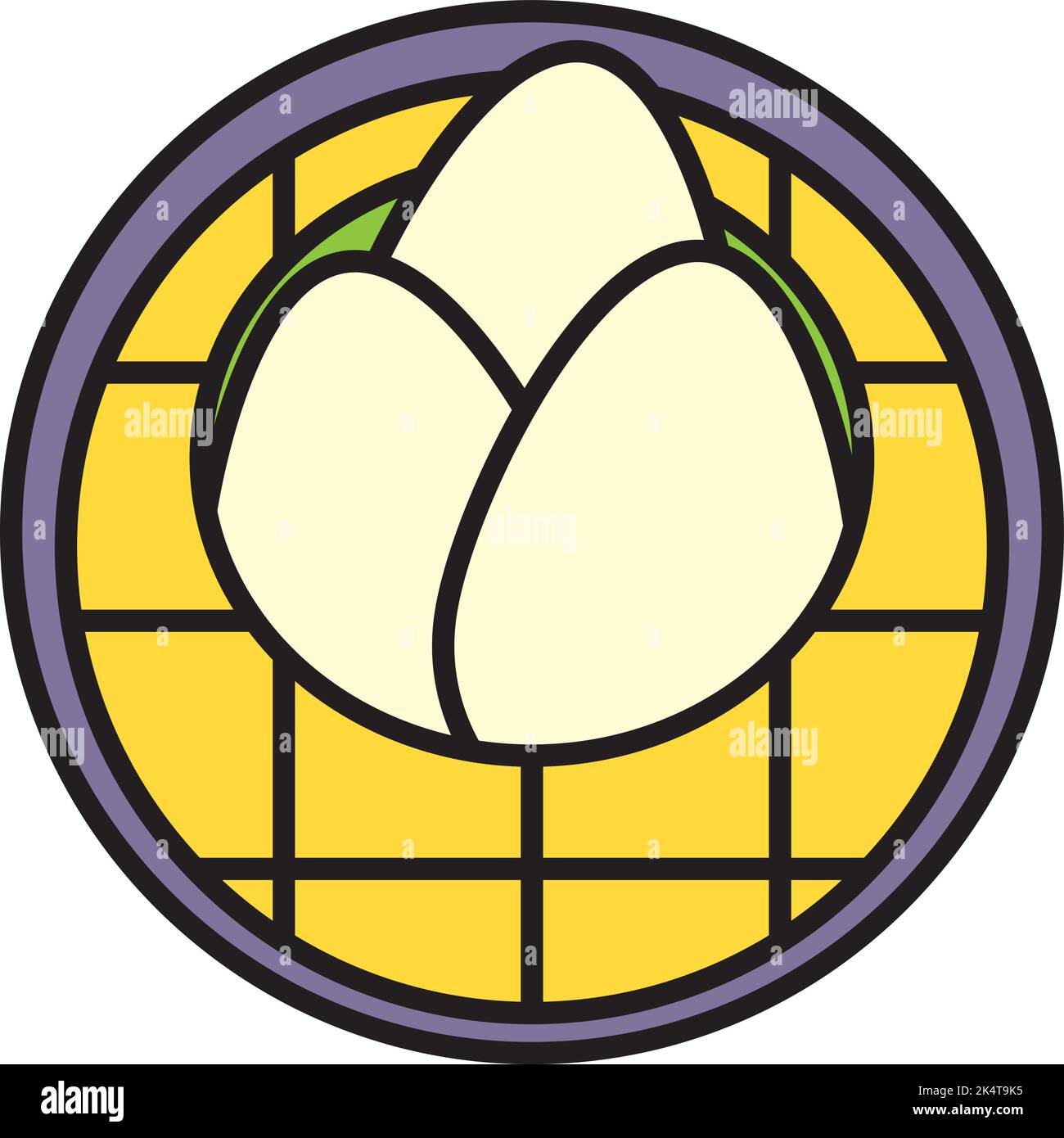 Easter eggs in basket, illustration, vector on a white background Stock ...