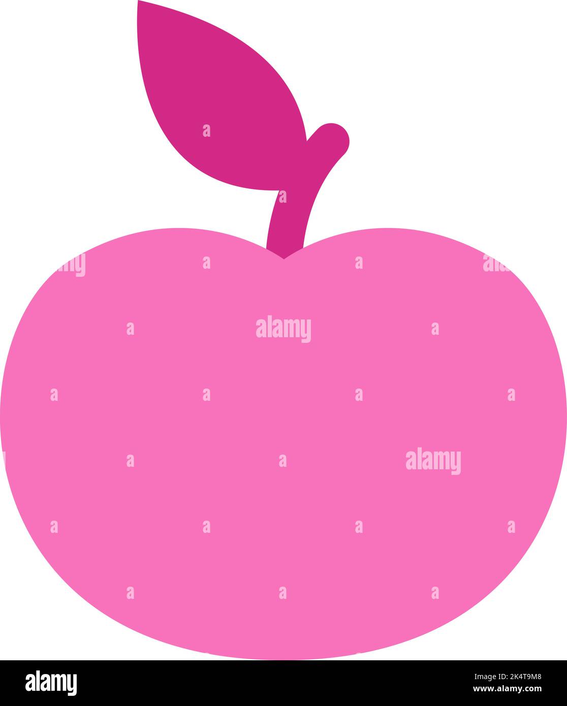 Pink apple, illustration, vector on a white background Stock Vector ...