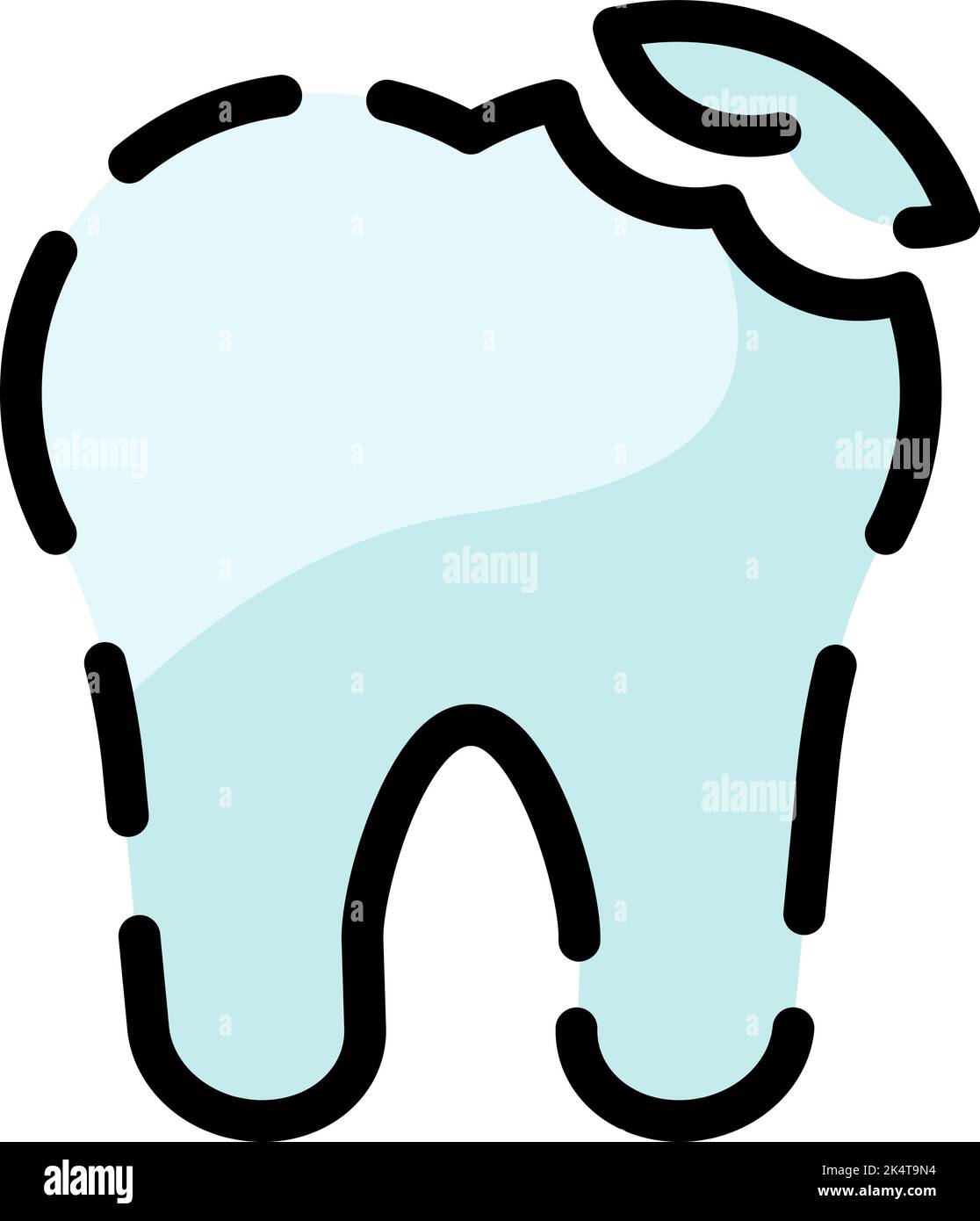 Broken tooth, illustration, vector on a white background Stock Vector ...