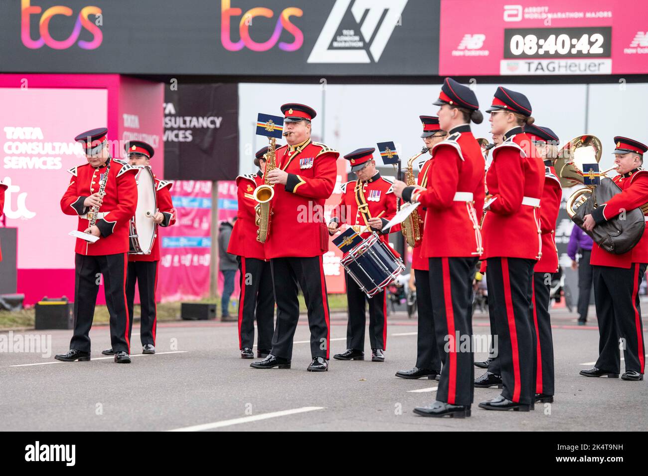 The Royal Corps of Army Music play at the start of the TCS London ...