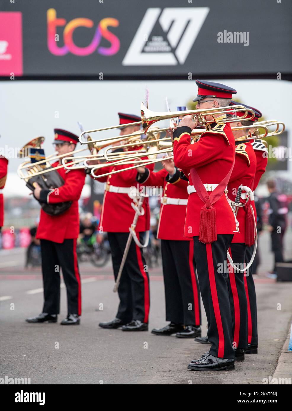 The Royal Corps of Army Music play at the start of the TCS London ...