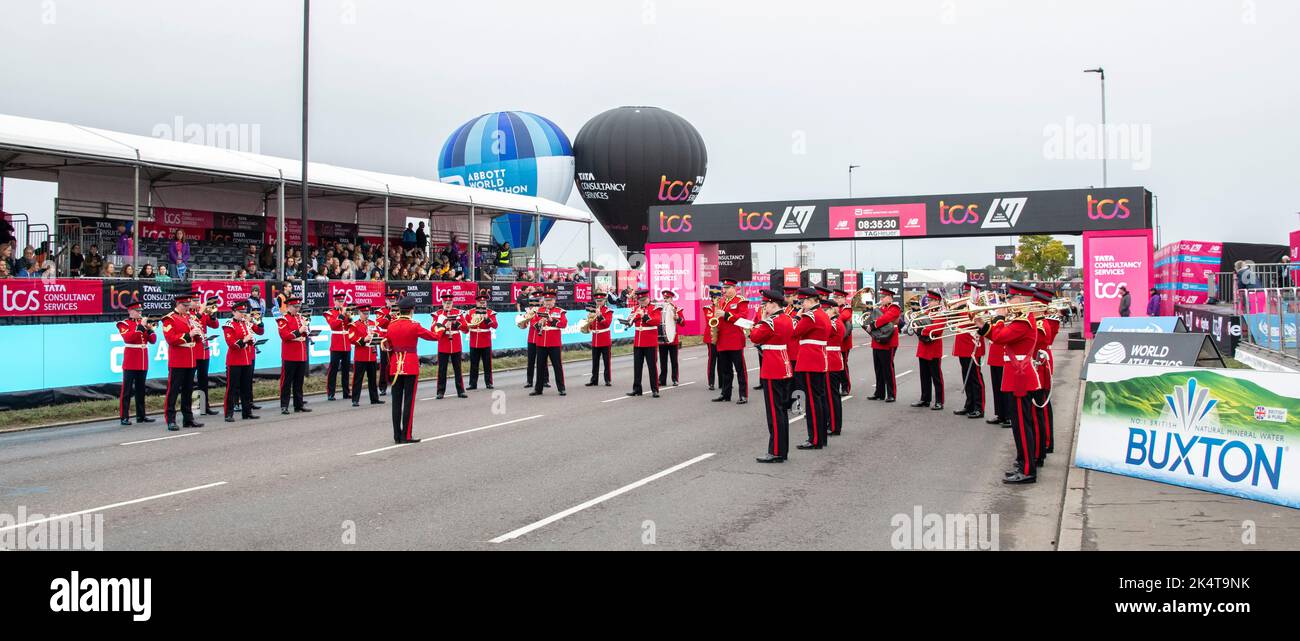 The Royal Corps of Army Music play at the start of the TCS London ...