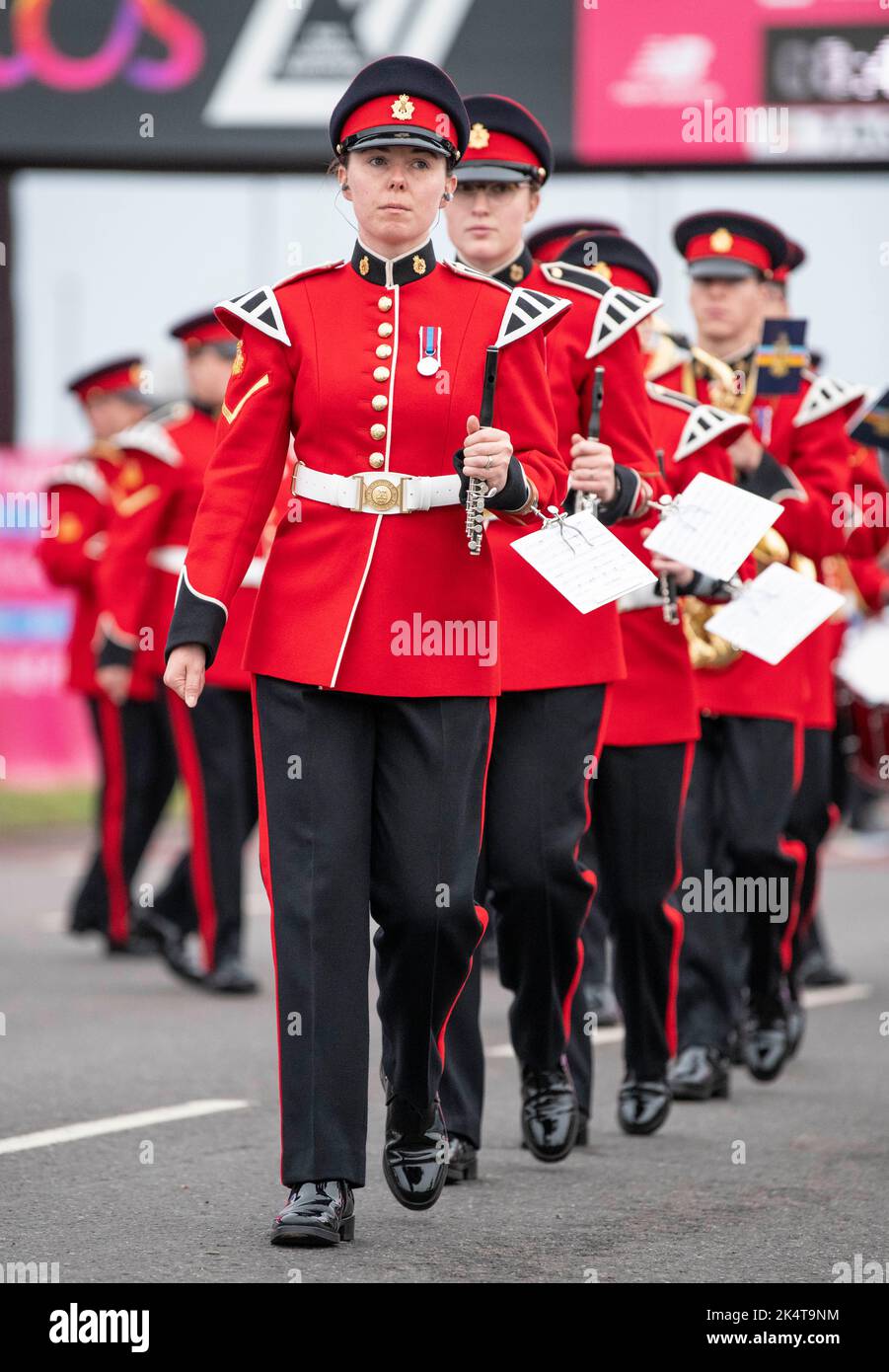 The Royal Corps of Army Music play at the start of the TCS London ...