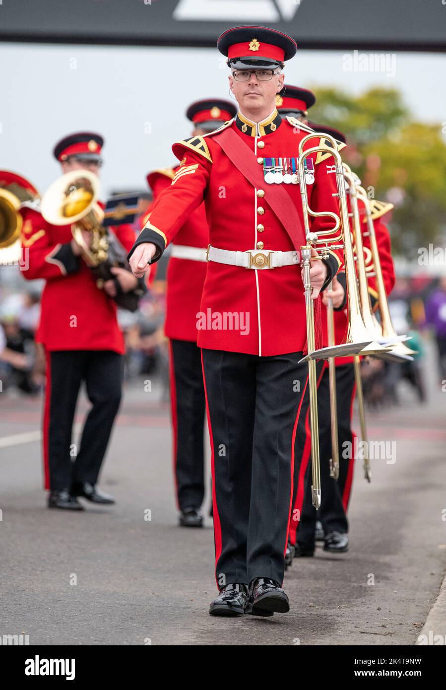The Royal Corps of Army Music play at the start of the TCS London ...