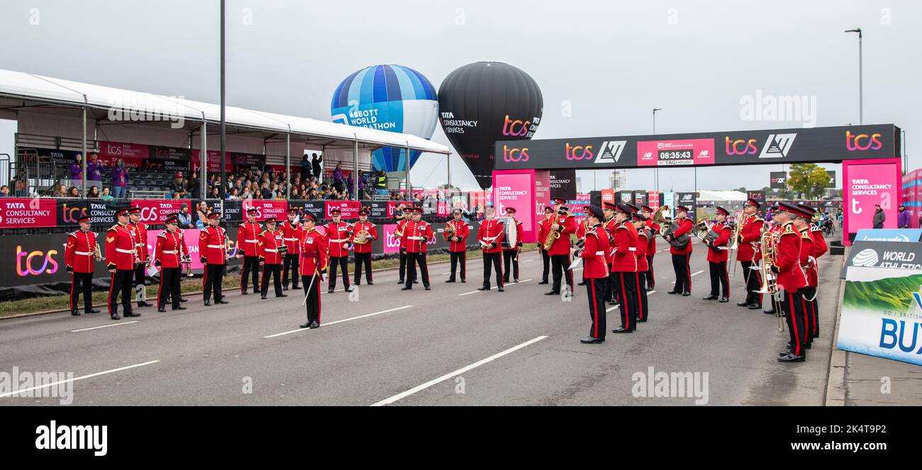 The Royal Corps of Army Music play at the start of the TCS London ...