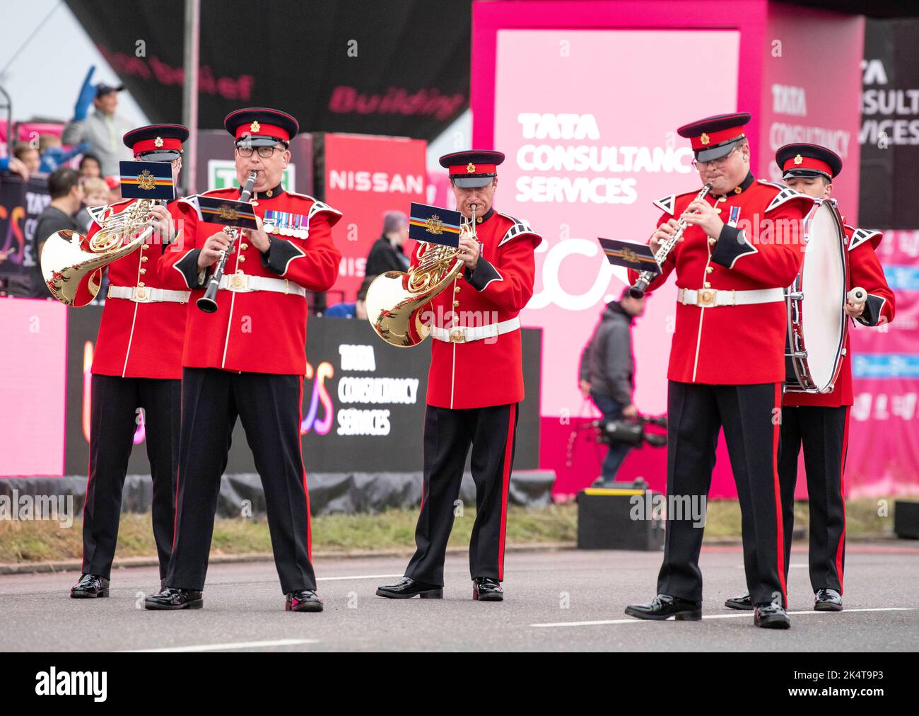 The Royal Corps of Army Music play at the start of the TCS London ...