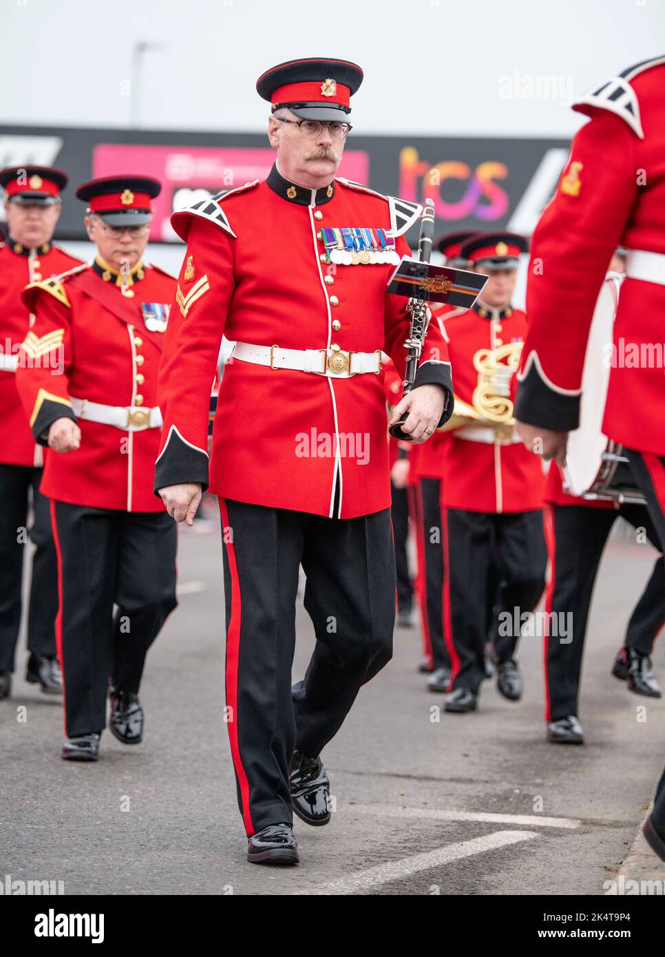 The Royal Corps of Army Music play at the start of the TCS London ...