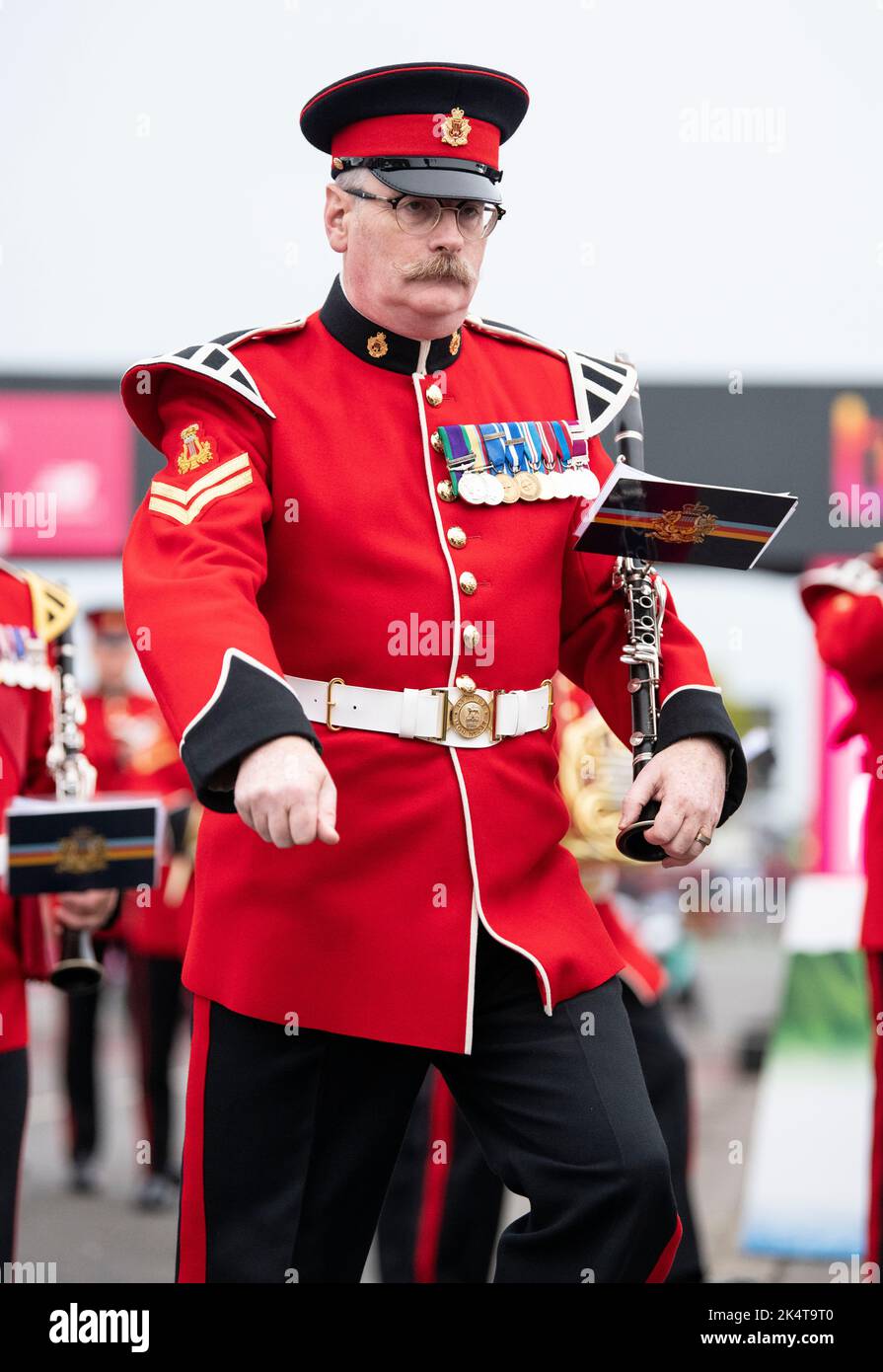 The Royal Corps of Army Music play at the start of the TCS London ...