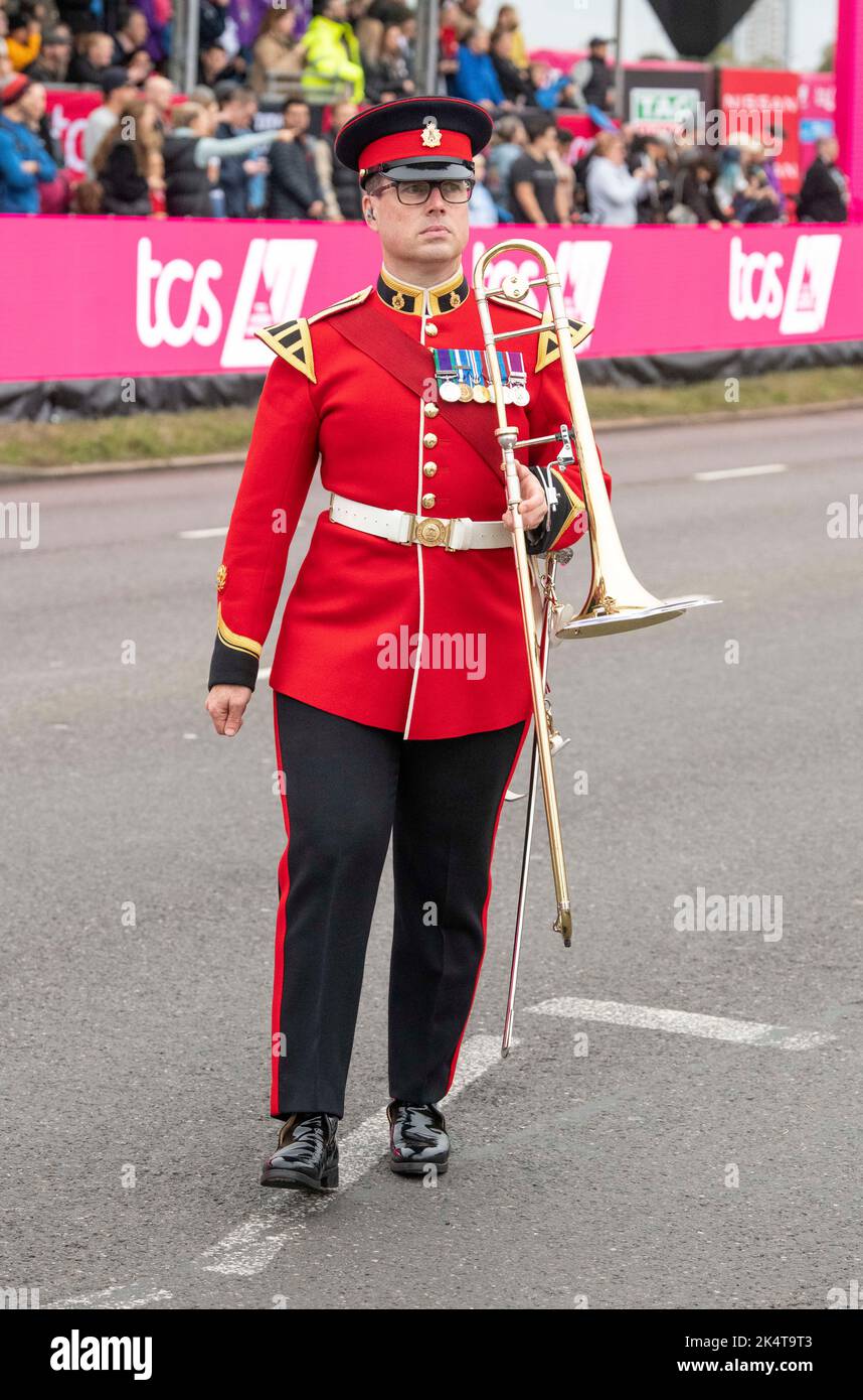 The Royal Corps of Army Music play at the start of the TCS London ...