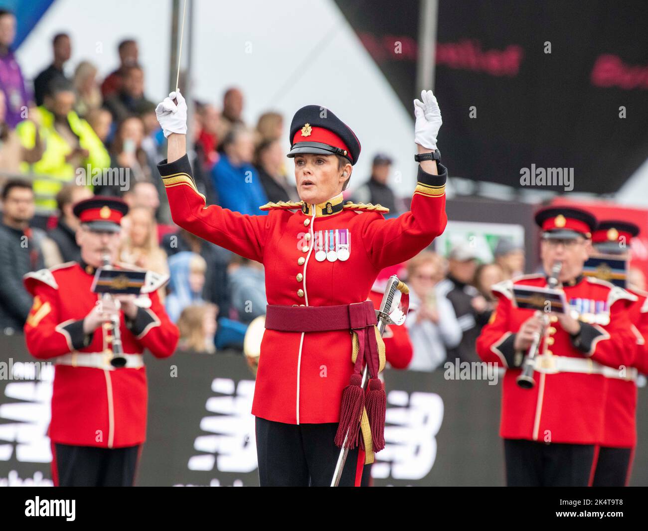 The Royal Corps of Army Music play at the start of the TCS London ...