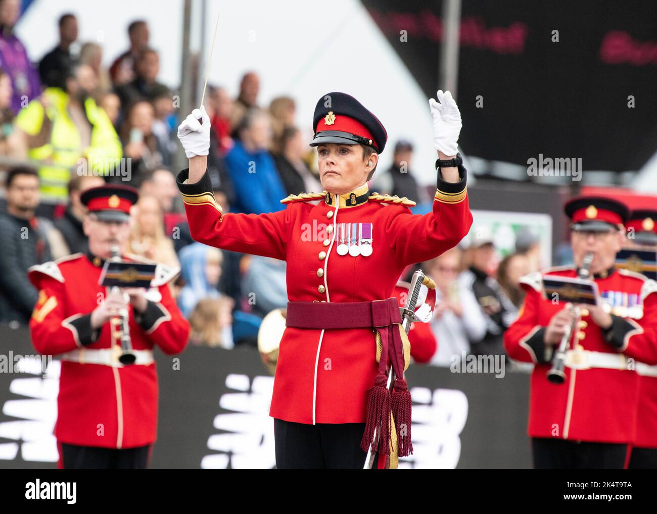 The Royal Corps of Army Music play at the start of the TCS London ...
