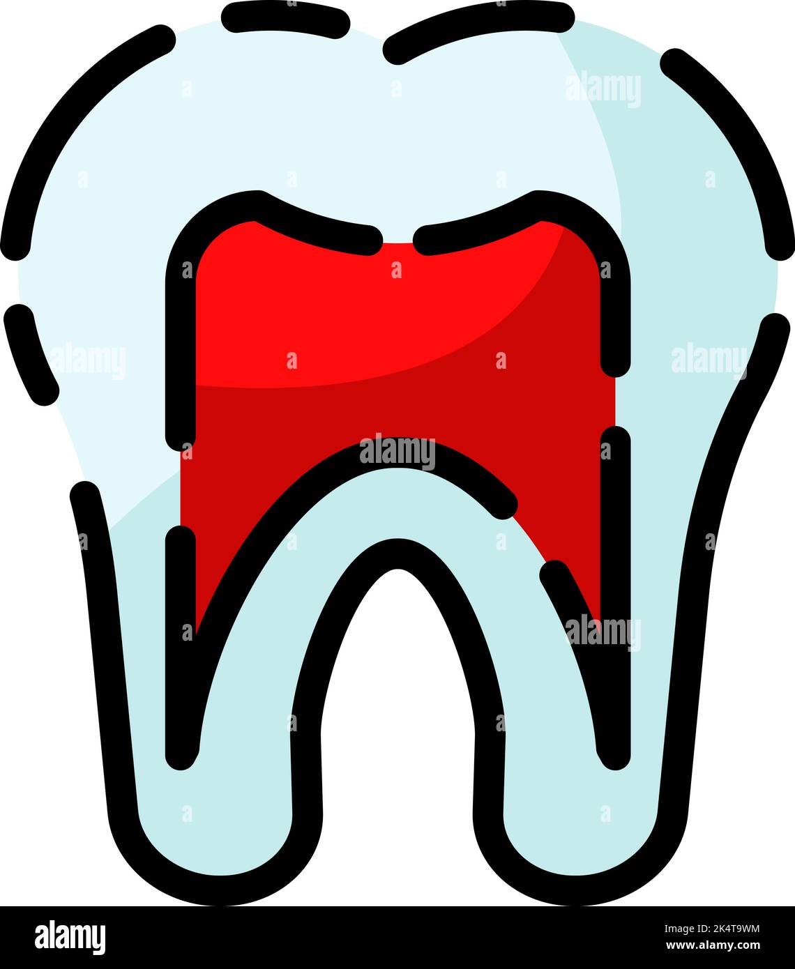 Dental roots, illustration, vector on a white background Stock Vector ...