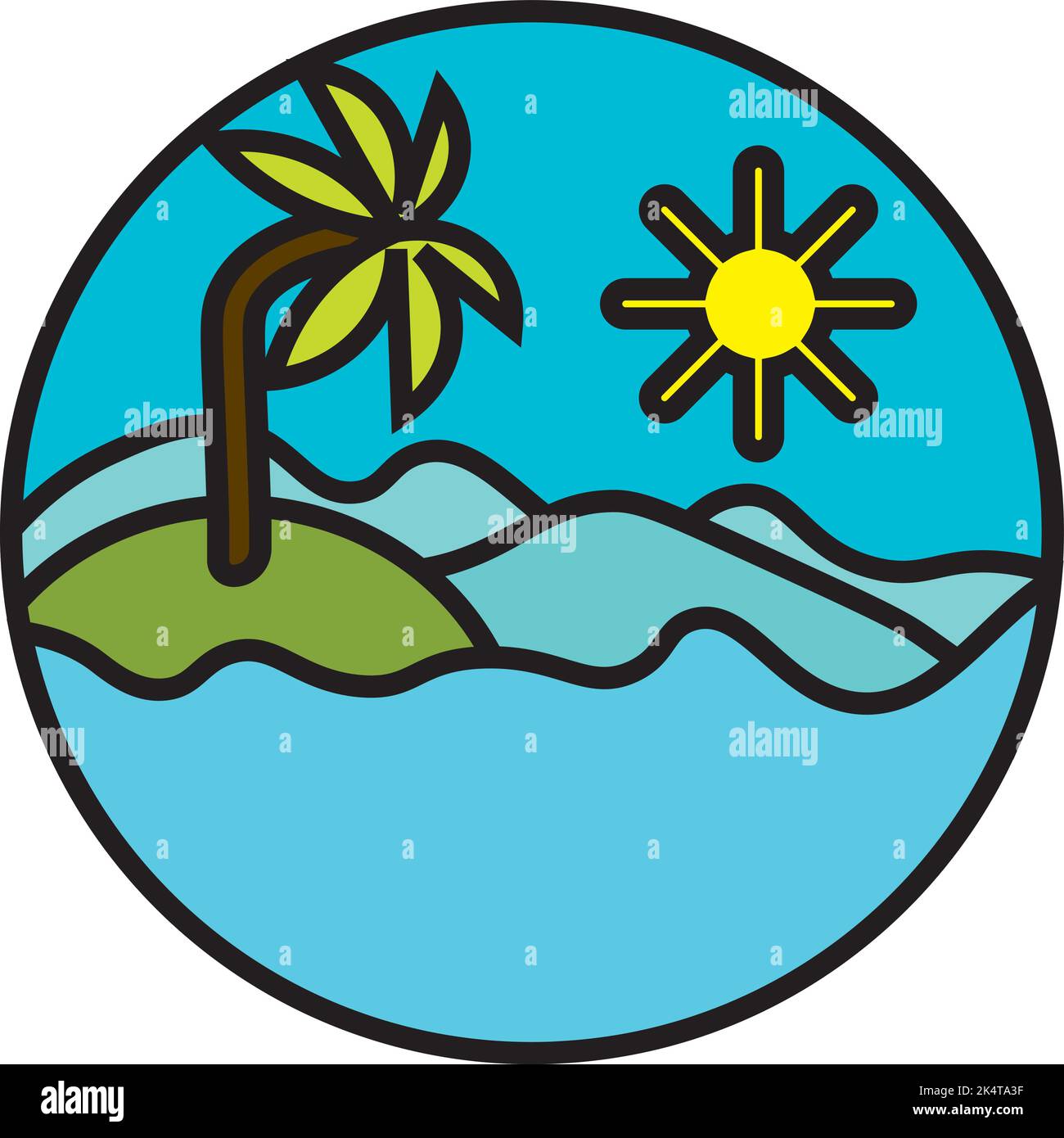 Tree on empty beach Stock Vector Images - Alamy