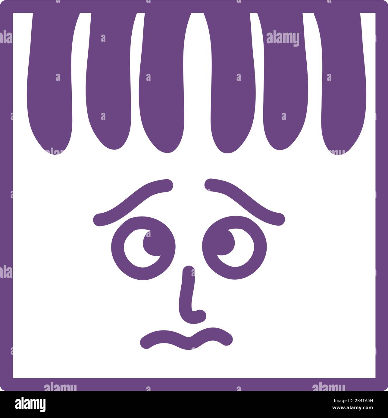 Unsecure emotion face, illustration, vector on a white background Stock ...