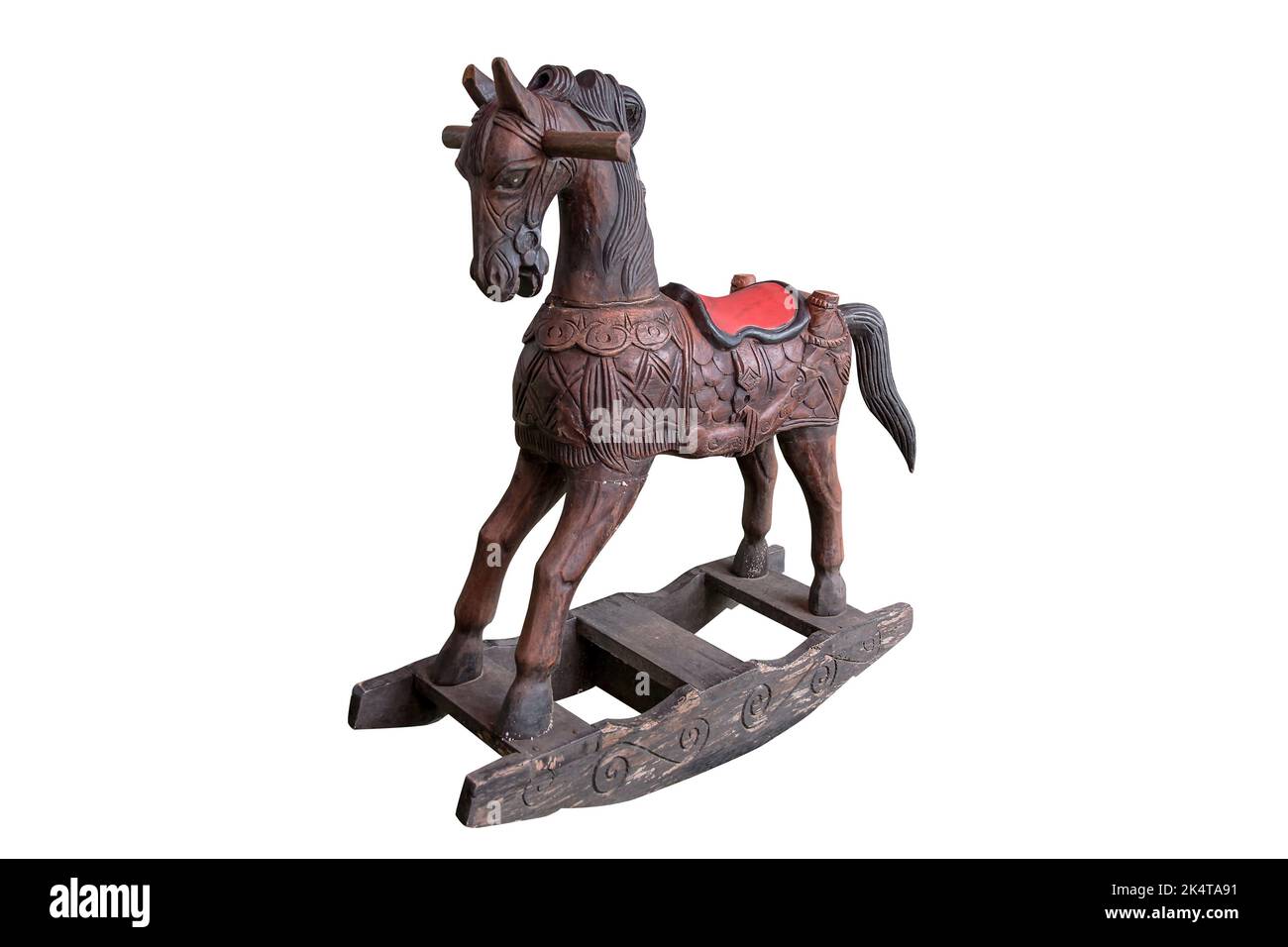 Vintage rocking horse isolated on white background with clipping path ...