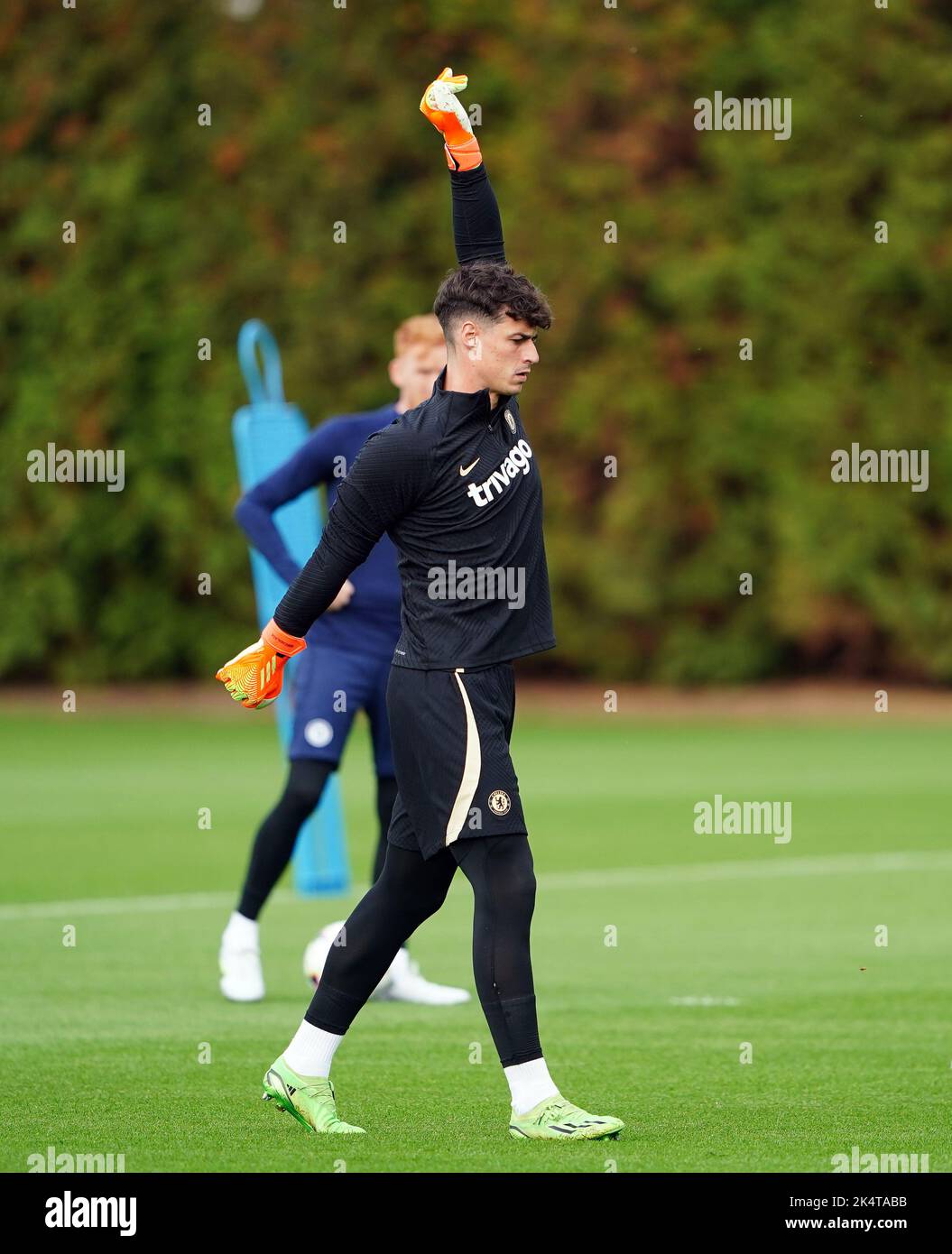 Chelsea goalkeeper Kepa Arrizabalaga during a training session at The ...