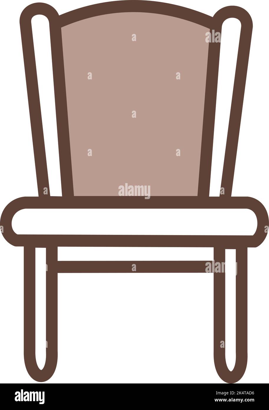 Brown wooden chair, illustration, vector on a white background Stock ...