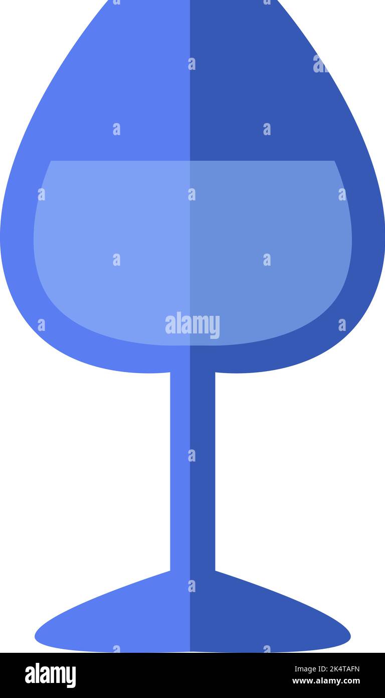 Blue Wine Glass Illustration Vector On A White Background Stock
