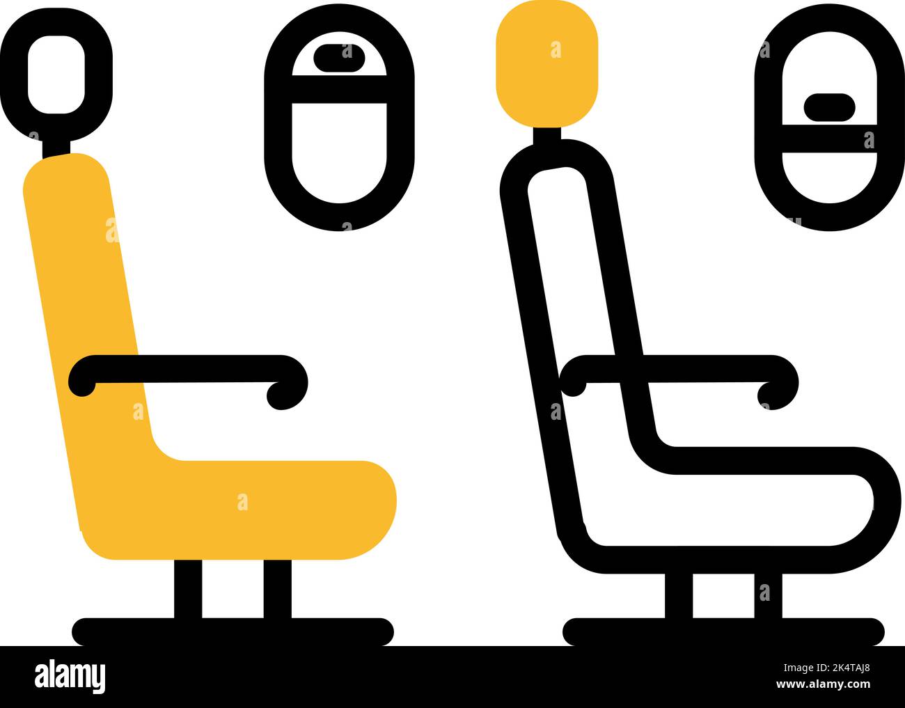 Flight seats, illustration, vector on a white background Stock Vector ...