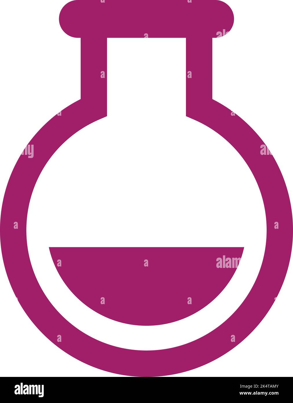 Pink chemistry bottle, illustration, vector on a white background Stock ...