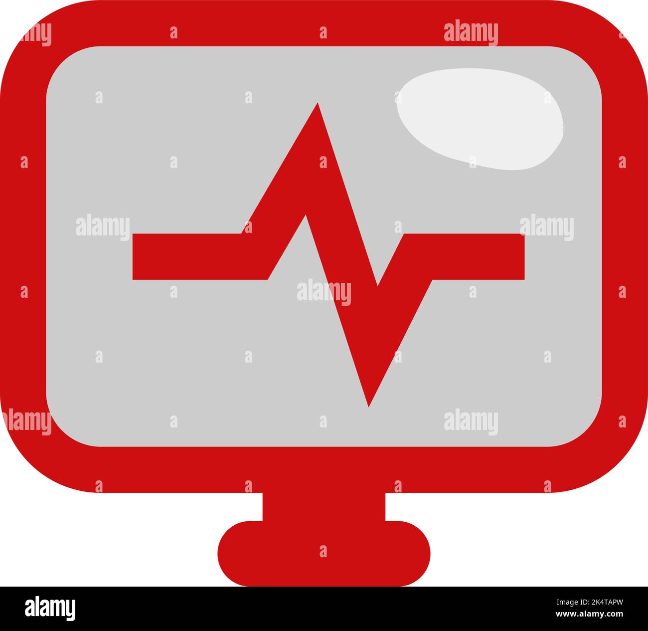 Medical computer, illustration, vector on a white background Stock ...