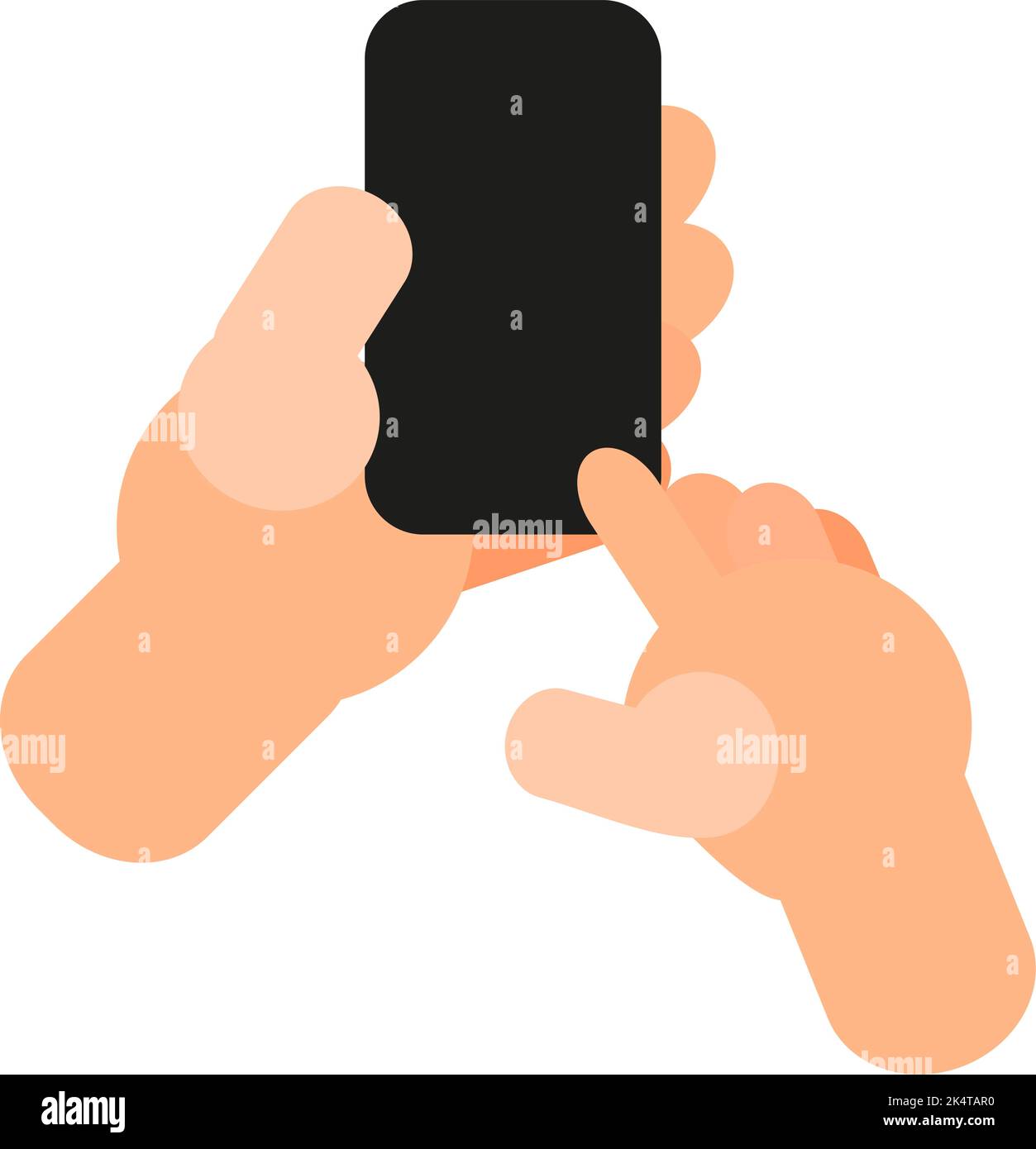 Browsing on a phone, illustration, vector on a white background Stock ...