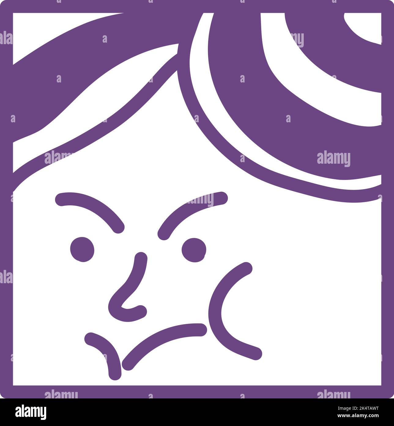 Angry emotion face, illustration, vector on a white background Stock ...