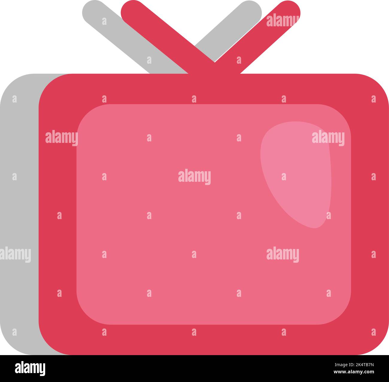 Pink TV, illustration, vector on a white background Stock Vector Image ...