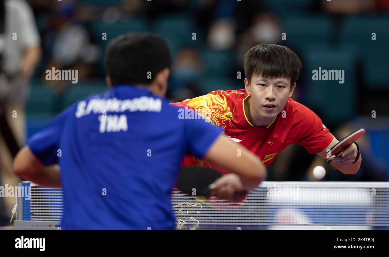 CHENGDU, CHINA - OCTOBER 4, 2022 - Lin Gaoyuan of the China competes ...