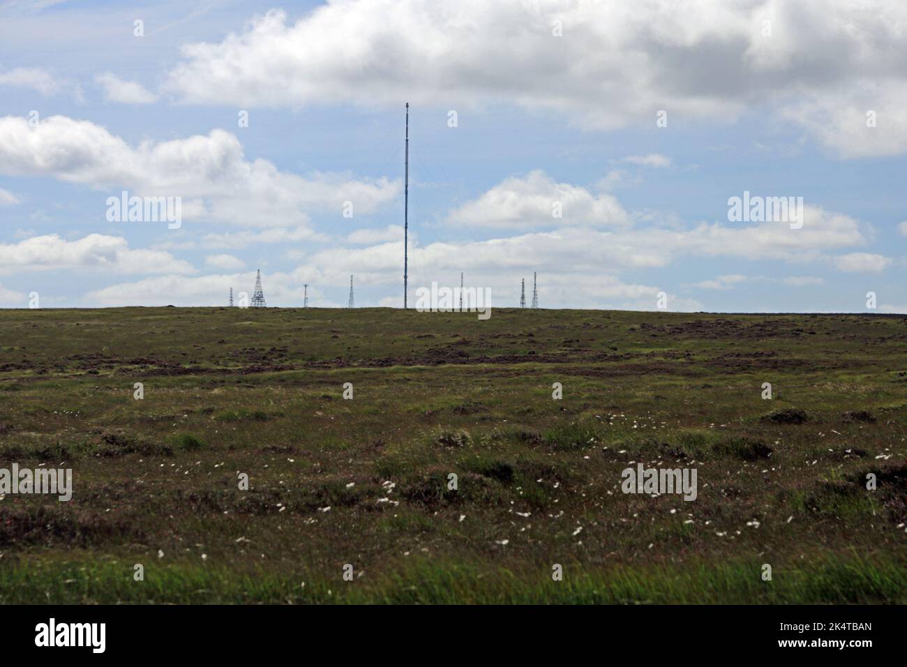 Winter Hill with its tv and radio masts West Pennine Moors Lancashire ...