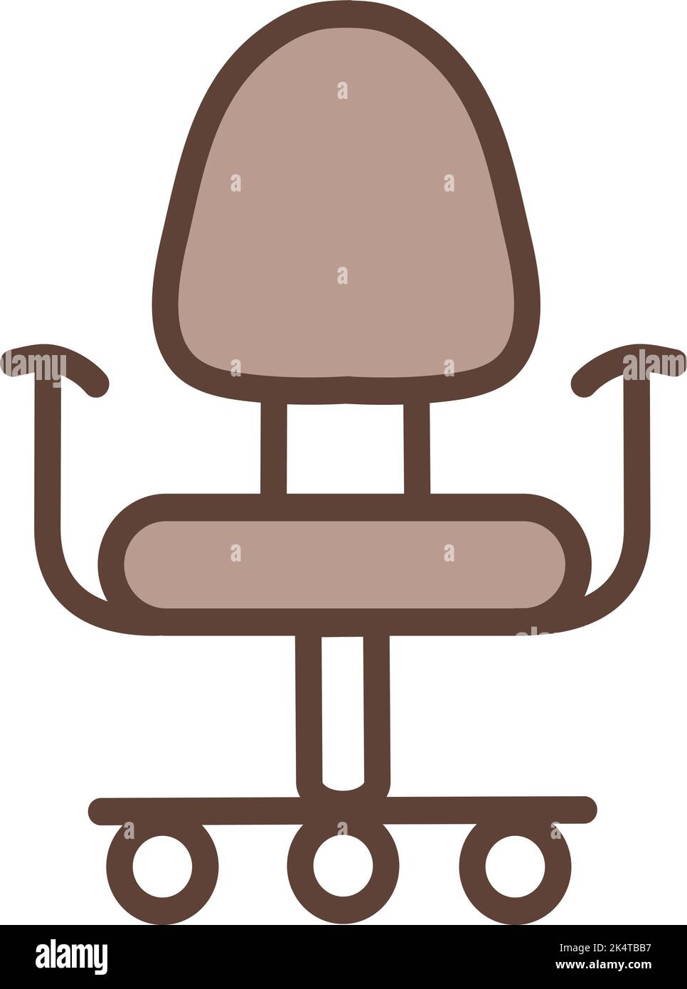 Brown study chair, illustration, vector on a white background Stock ...
