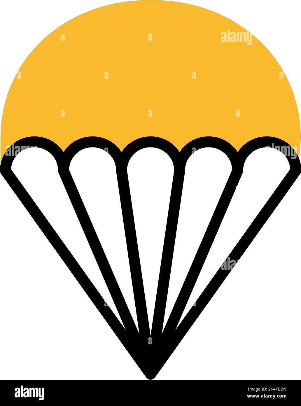 Flight parachute, illustration, vector on a white background Stock ...