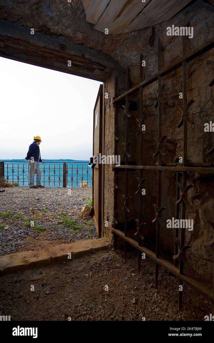 Porto Flavia, Masua, old mine visited, Iglesias, Sardinia, Italy Stock ...