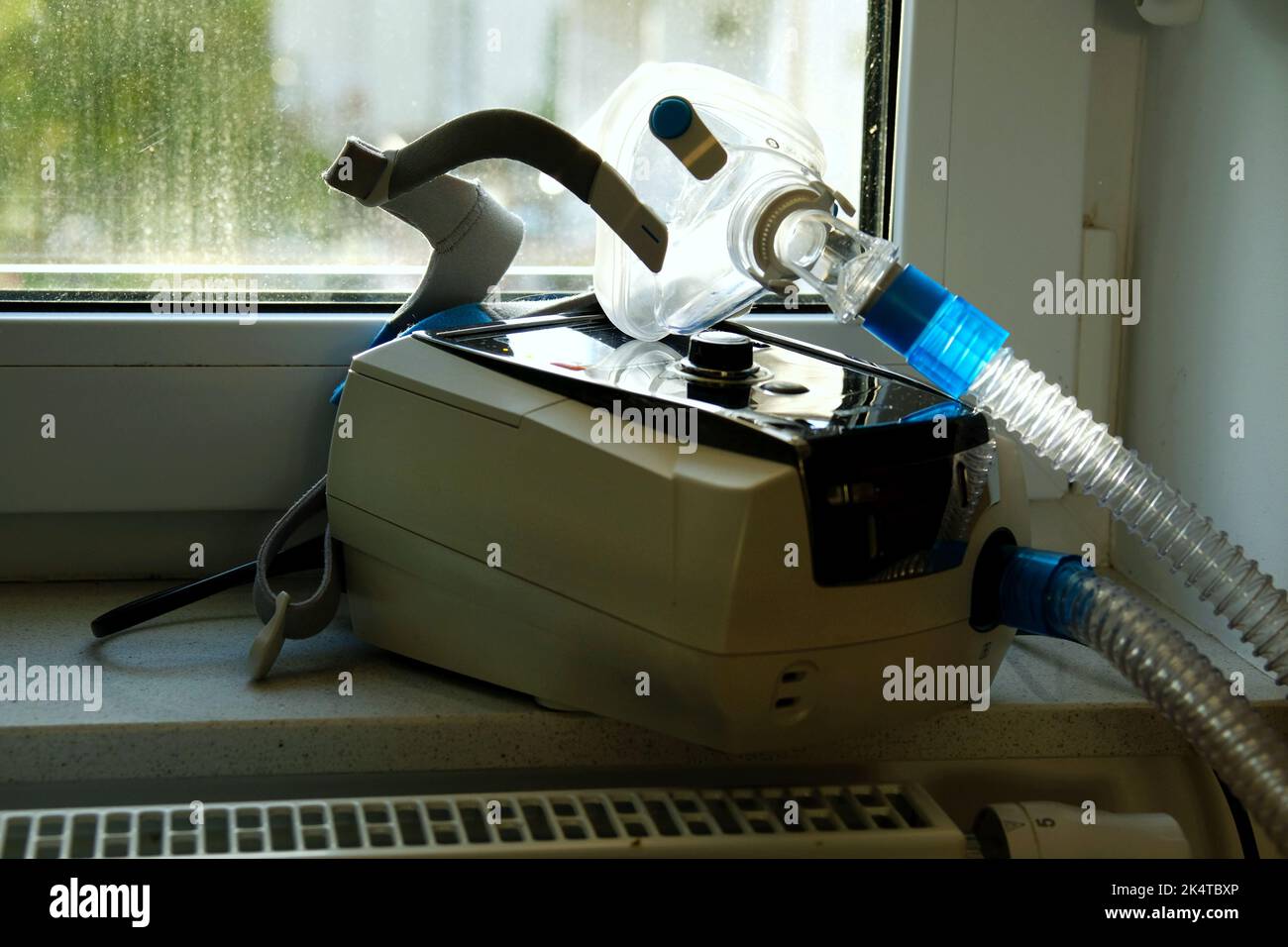 non invasive ventilator (niv) with mask used by patients with ...