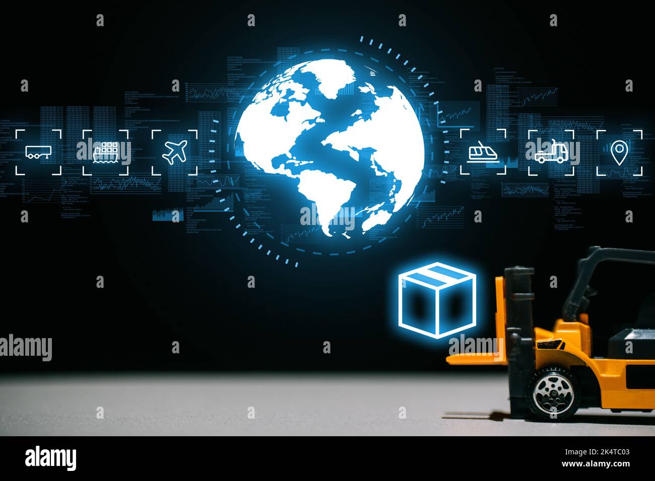 The concept of logistics and delivery of goods around the world ...