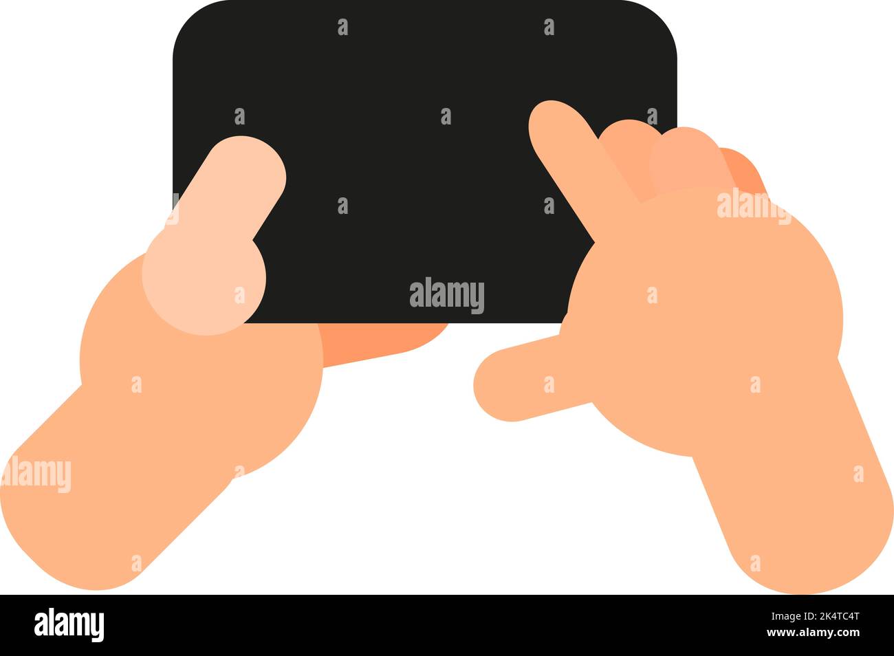 Mobile phone touch screen, illustration, vector on a white background ...