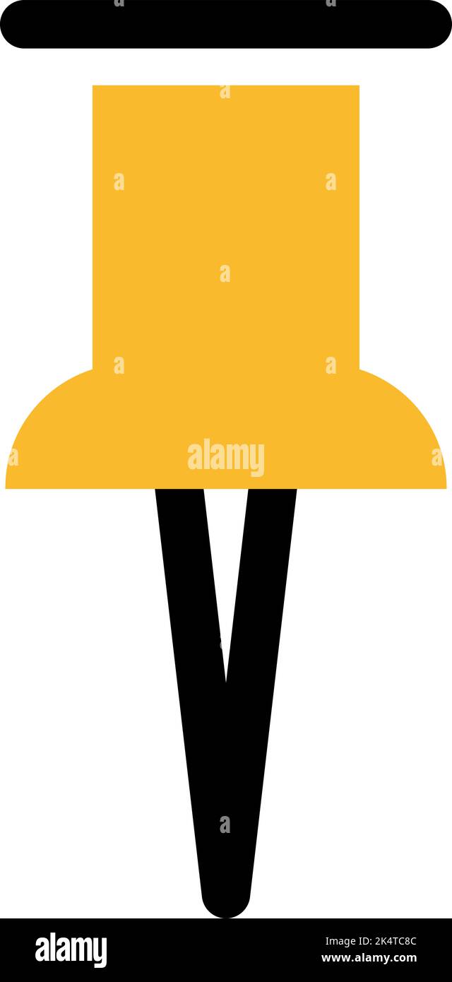 PC pin document, illustration, vector on a white background Stock ...