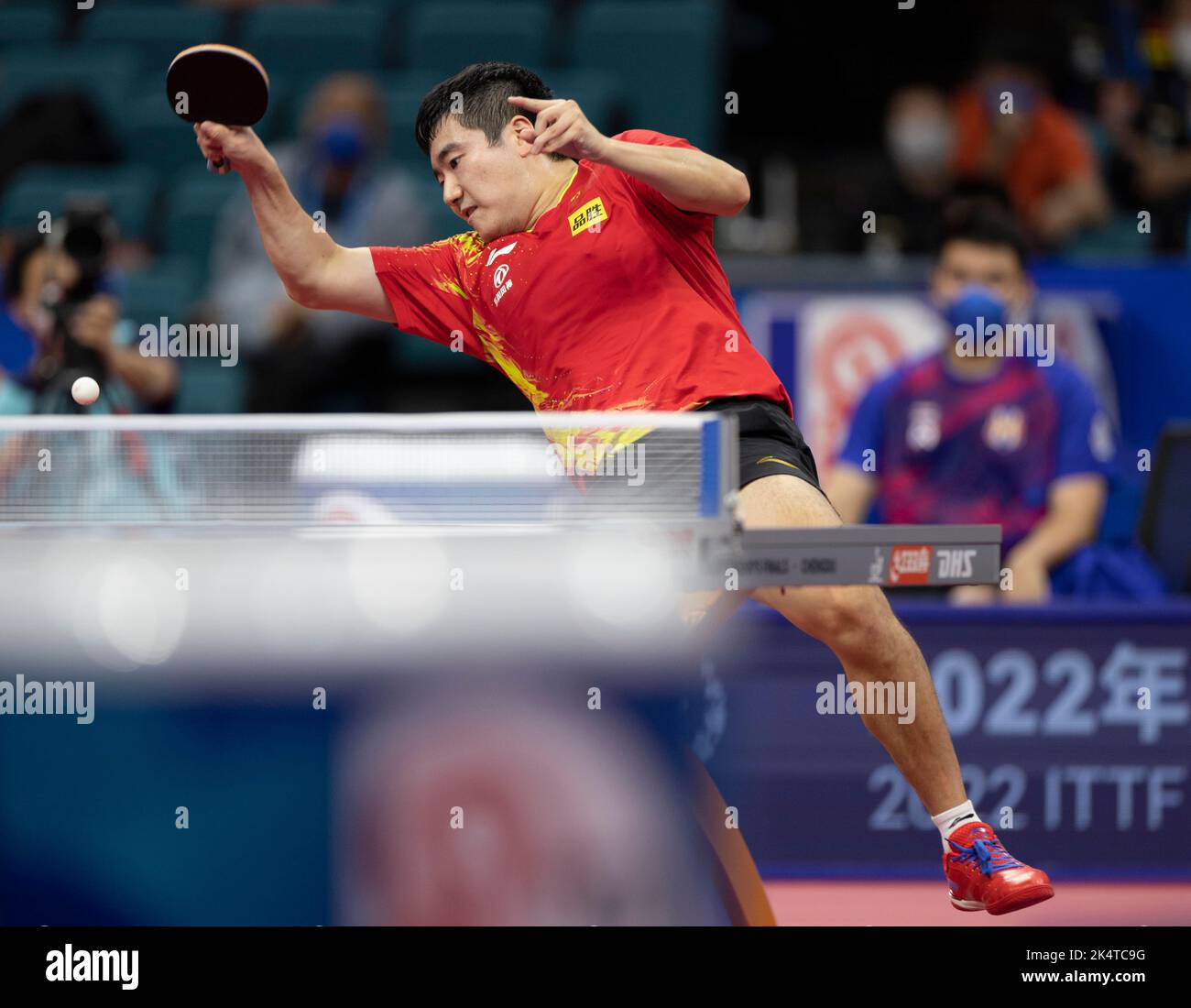 CHENGDU, CHINA - OCTOBER 4, 2022 - Liang Jingkun of the China competes ...