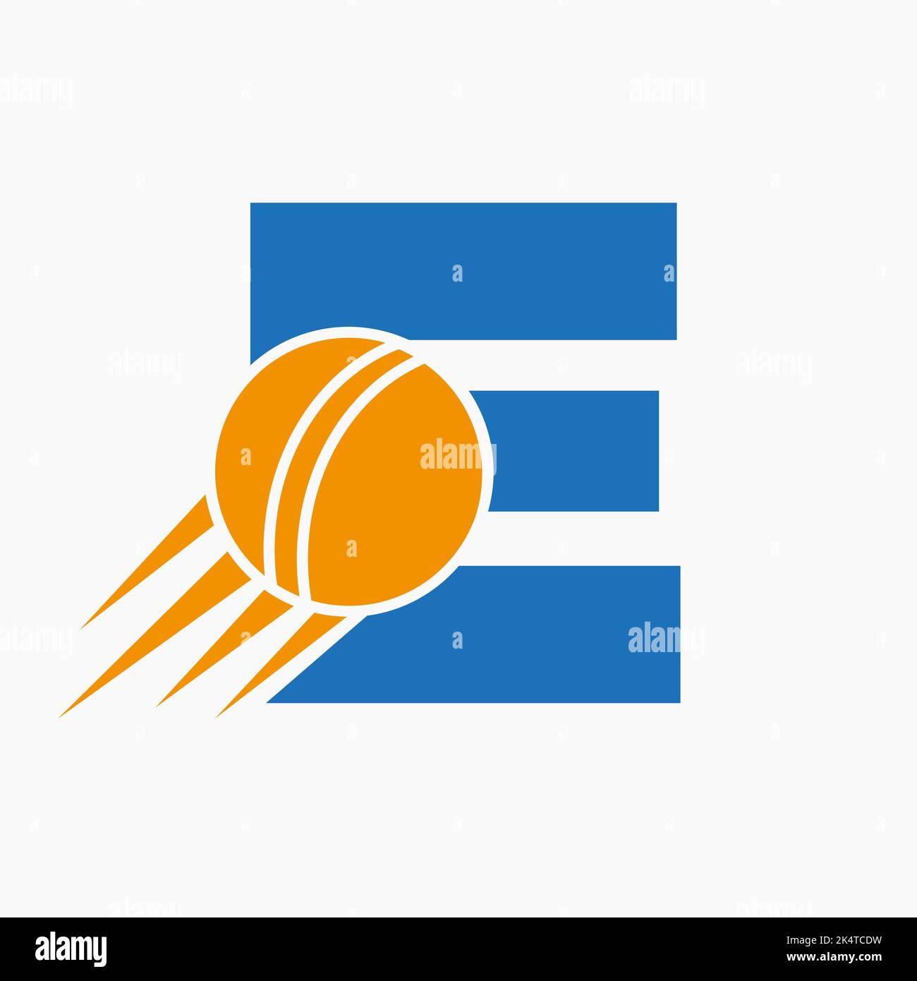 Letter E Cricket Logo Concept With Moving Cricket Ball Icon. Cricket ...