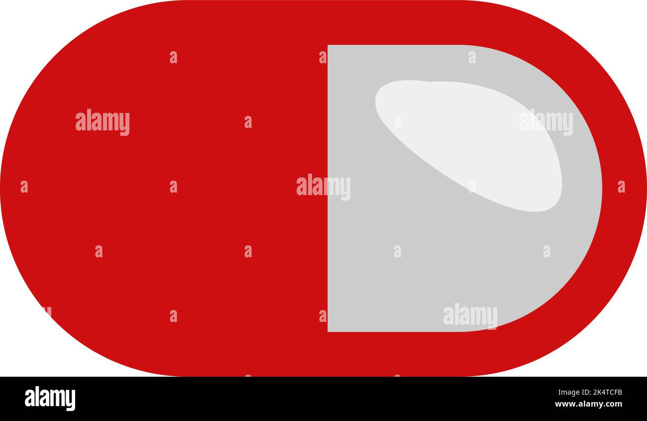 Medical capsule, illustration, vector on a white background Stock ...