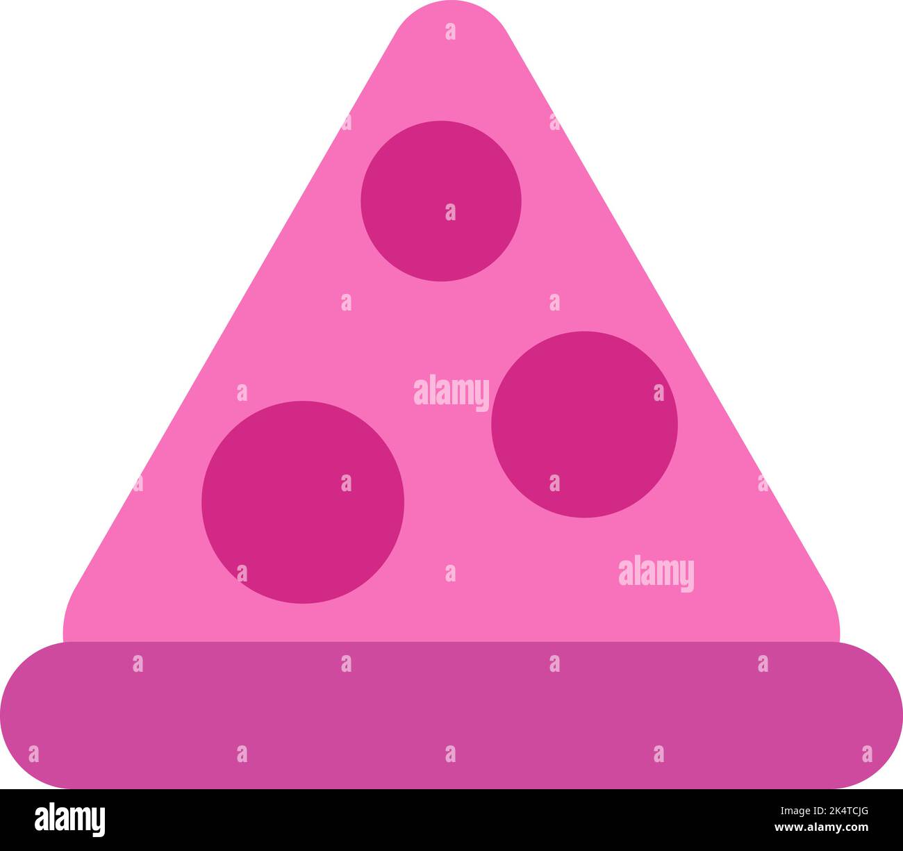 Pink slice of pizza, illustration, vector on a white background Stock ...