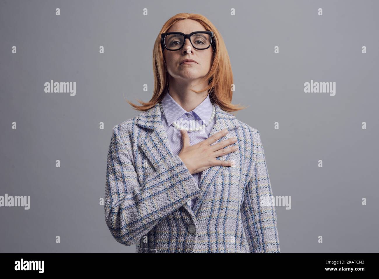 Touching chest sing hi-res stock photography and images - Alamy
