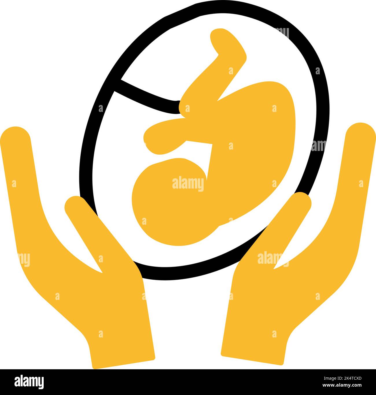 Pregnancy pregnant hand on Stock Vector Images - Alamy