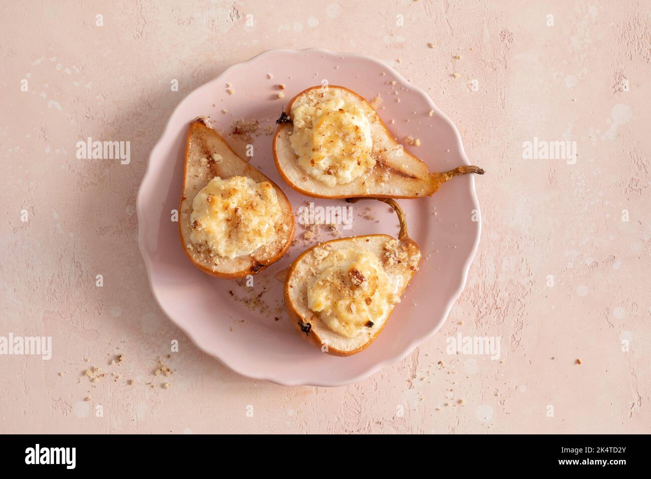 grilled pears baked with ricotta cheese and walnuts. honey topping ...