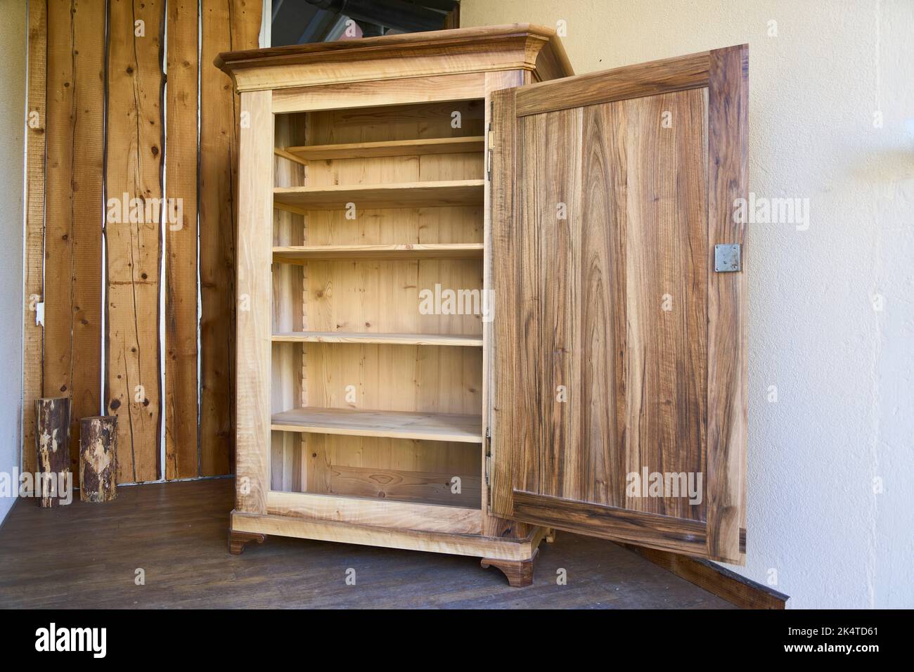 Finished! Renovated Walnut Baroque Cabinet Stands Open In Antique ...