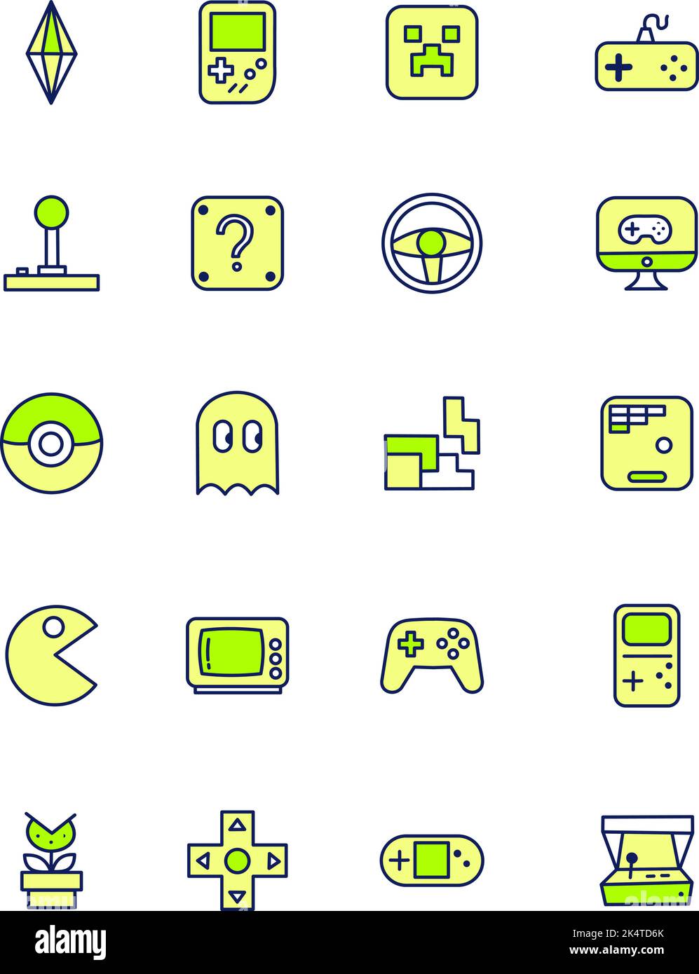 Gaming icon pack, illustration, vector on a white background Stock ...