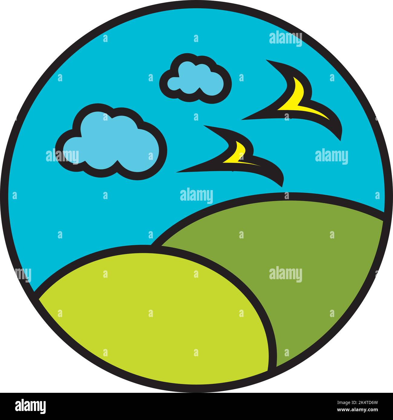 Field on hill beautiful Stock Vector Images - Alamy