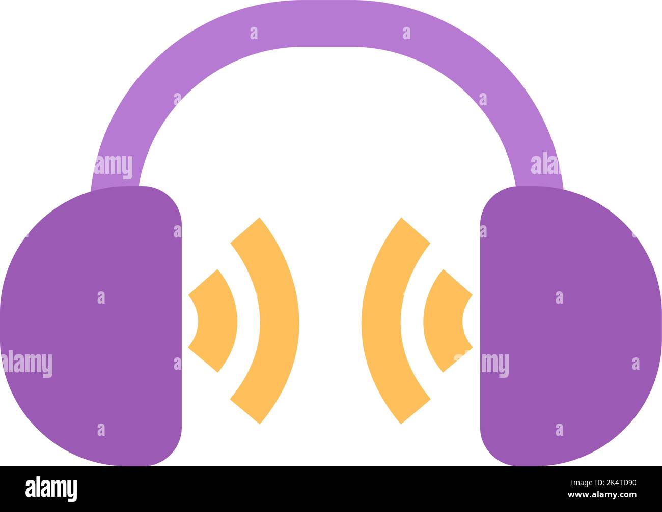 Podcast speakers headphones, illustration, vector on a white background ...