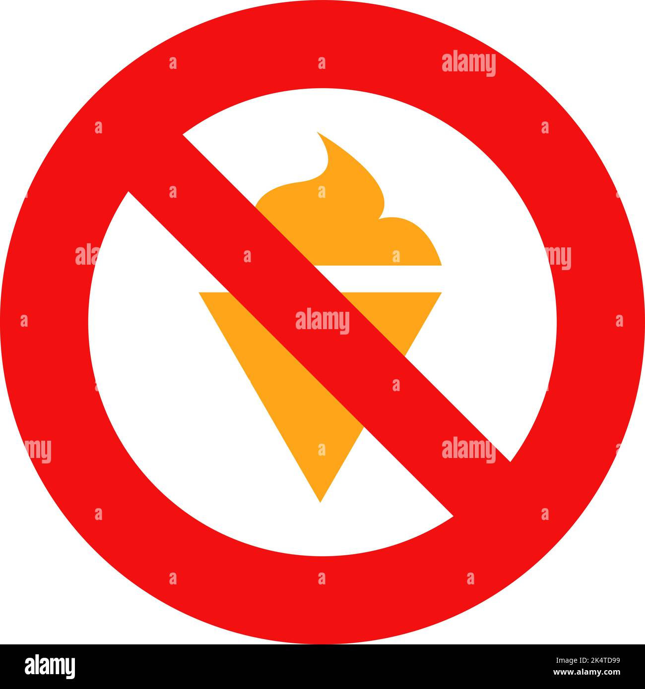 No ice cream allowed, illustration, vector on a white background Stock ...